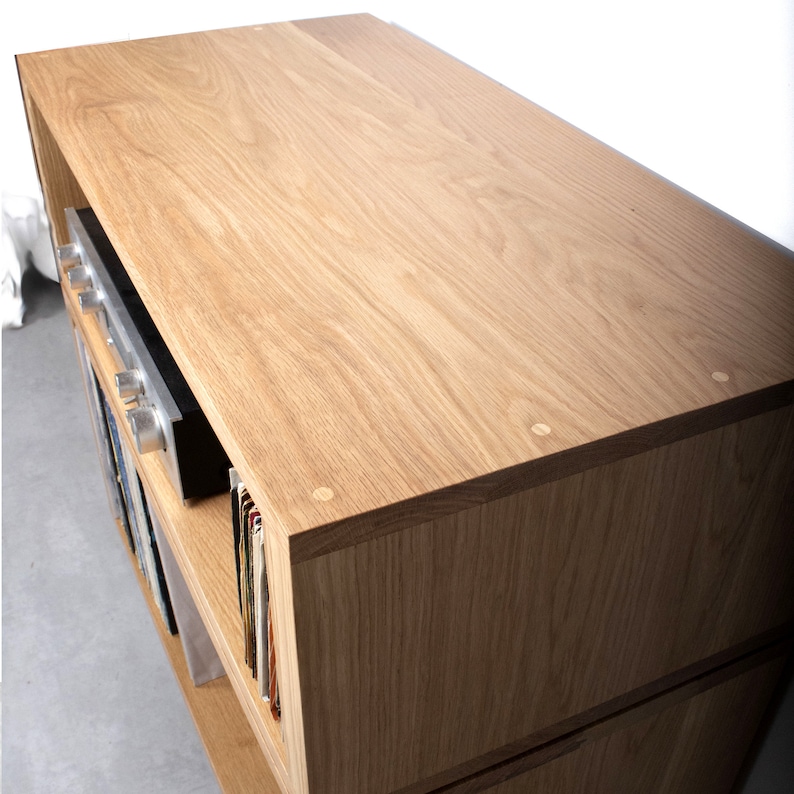 Tall European Oak Record Player Stand Premium Solid Wood | Etsy