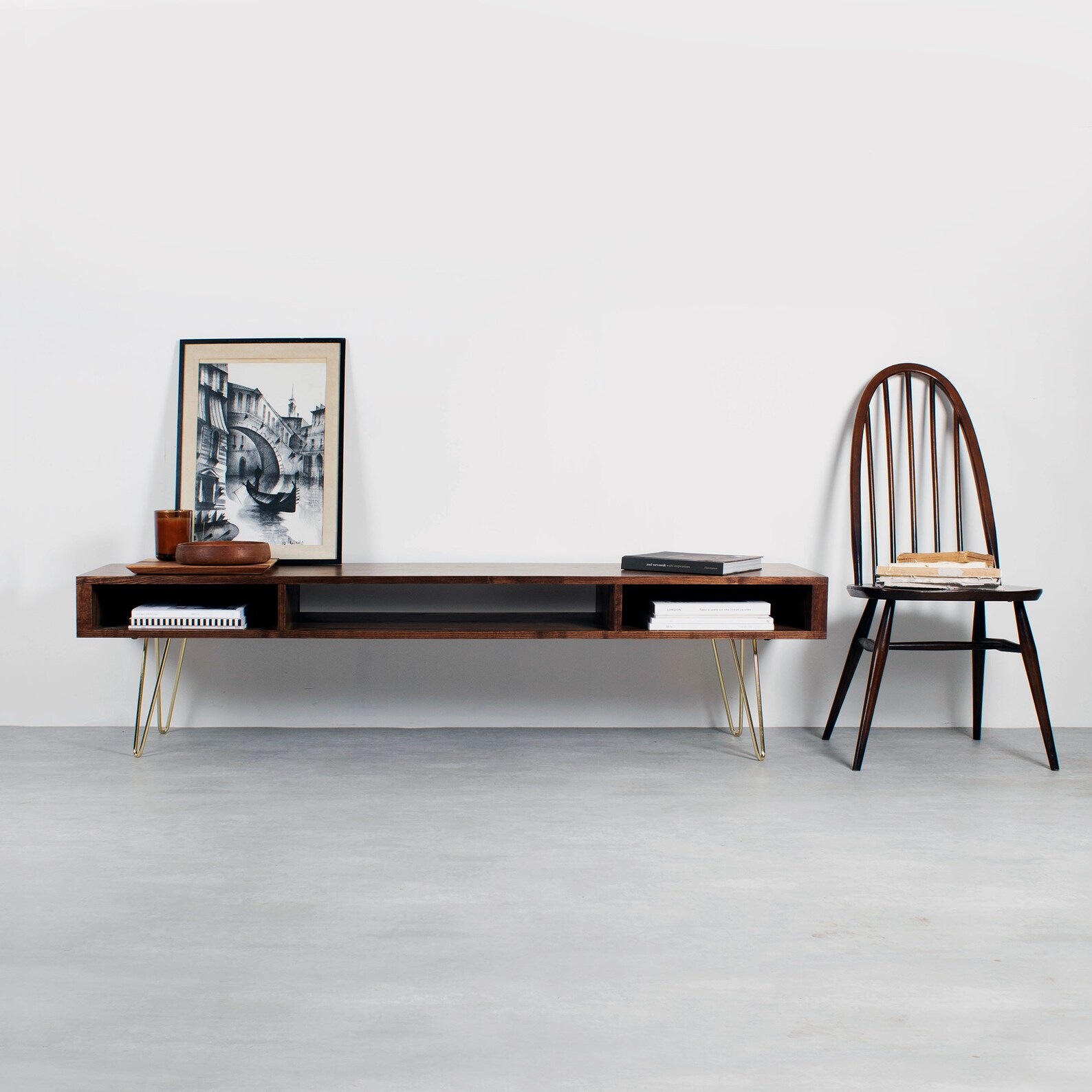 Mid Century Wide TV Stand Or Coffee Table. Minimalist Solid | Etsy