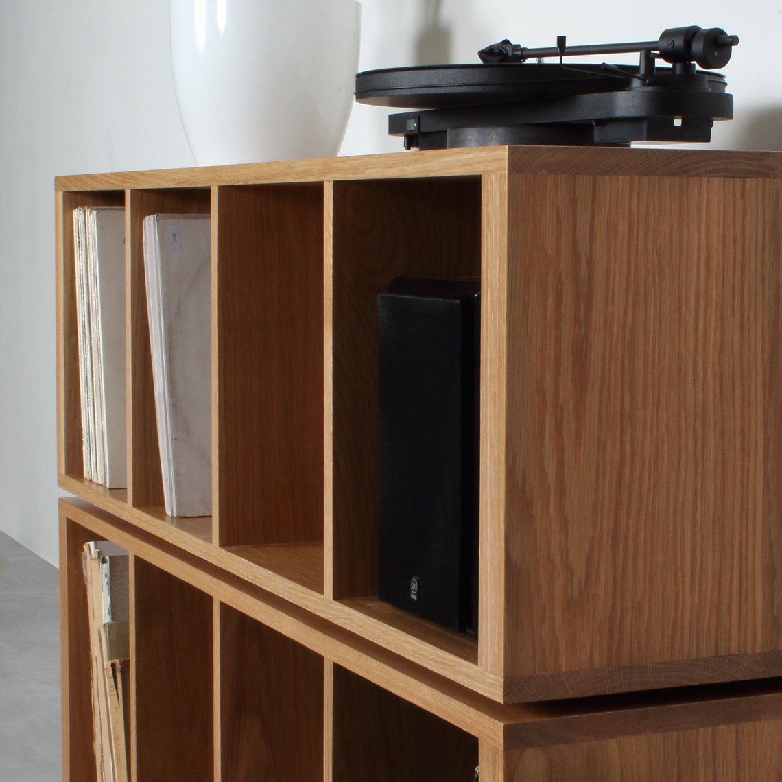 Solid Oak Vinyl Record Storage Record Player Stand - Etsy