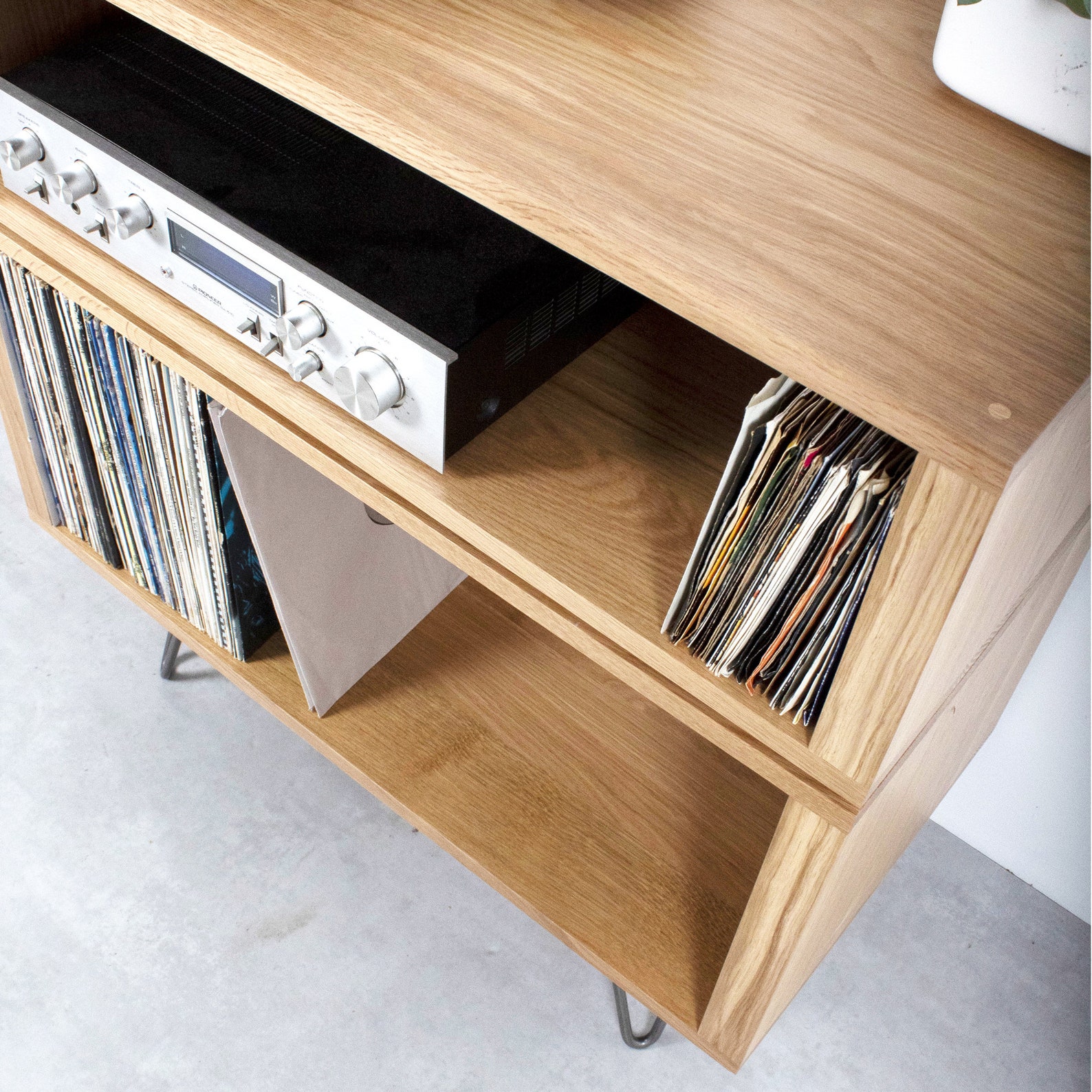 Tall European Oak Record Player Stand Premium Solid Wood | Etsy