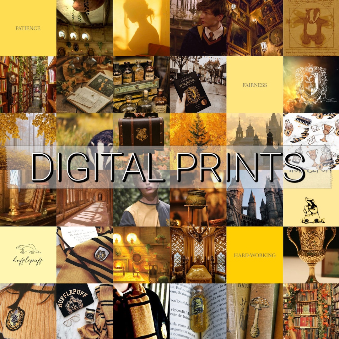 Hufflepuff Aesthetic Wall Collage Prints 50 Photos DIGITAL DOWNLOAD Etsy Ireland
