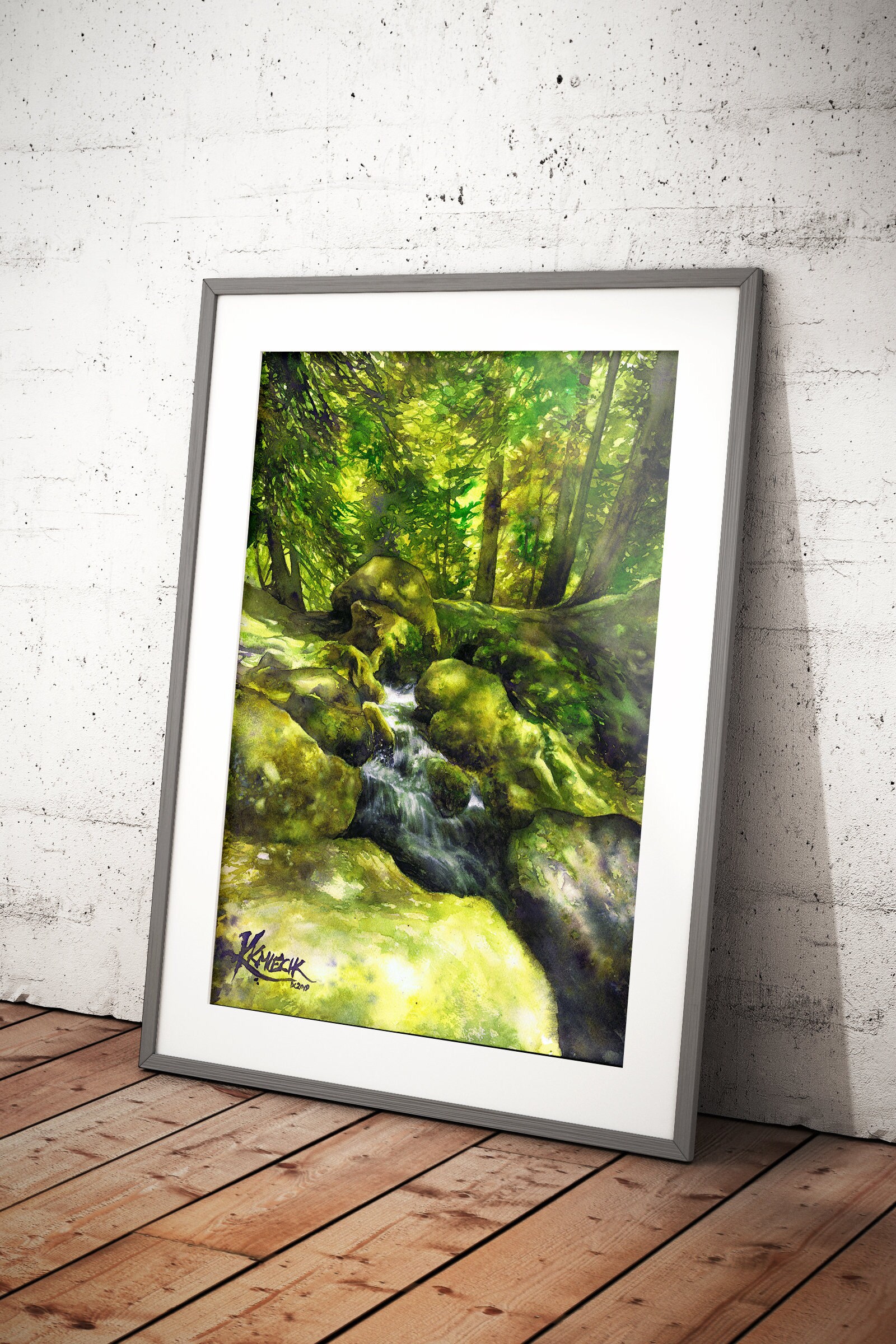 Rocky Mountain Stream Original Watercolor Aquarelle - Etsy