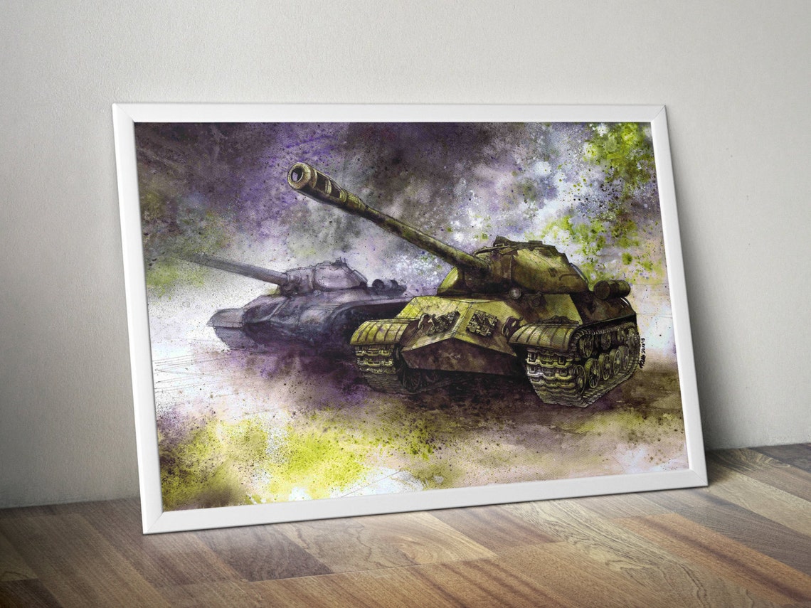 World of Tanks Art Print IS-3 Tanks Watercolor Tank - Etsy UK
