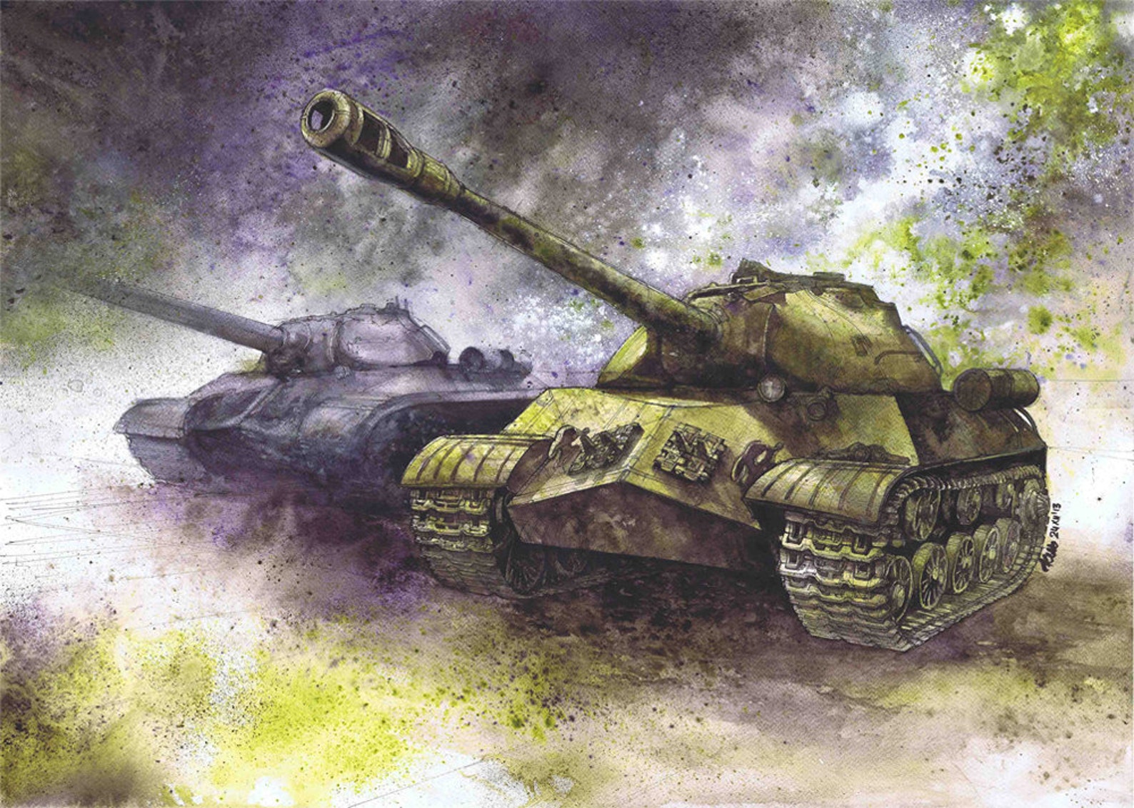 World of Tanks Art Print IS-3 Tanks Watercolor Tank - Etsy UK