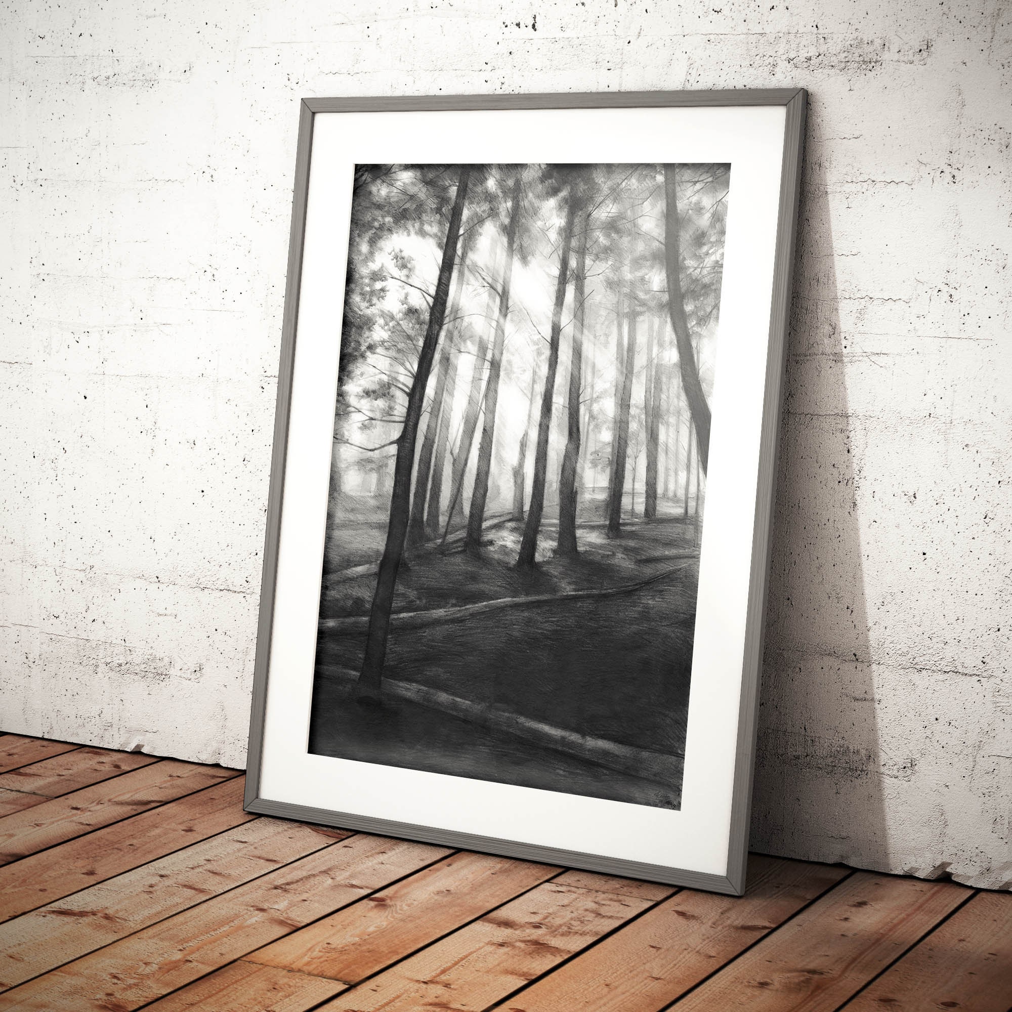 Dark Forest Pencil Drawing