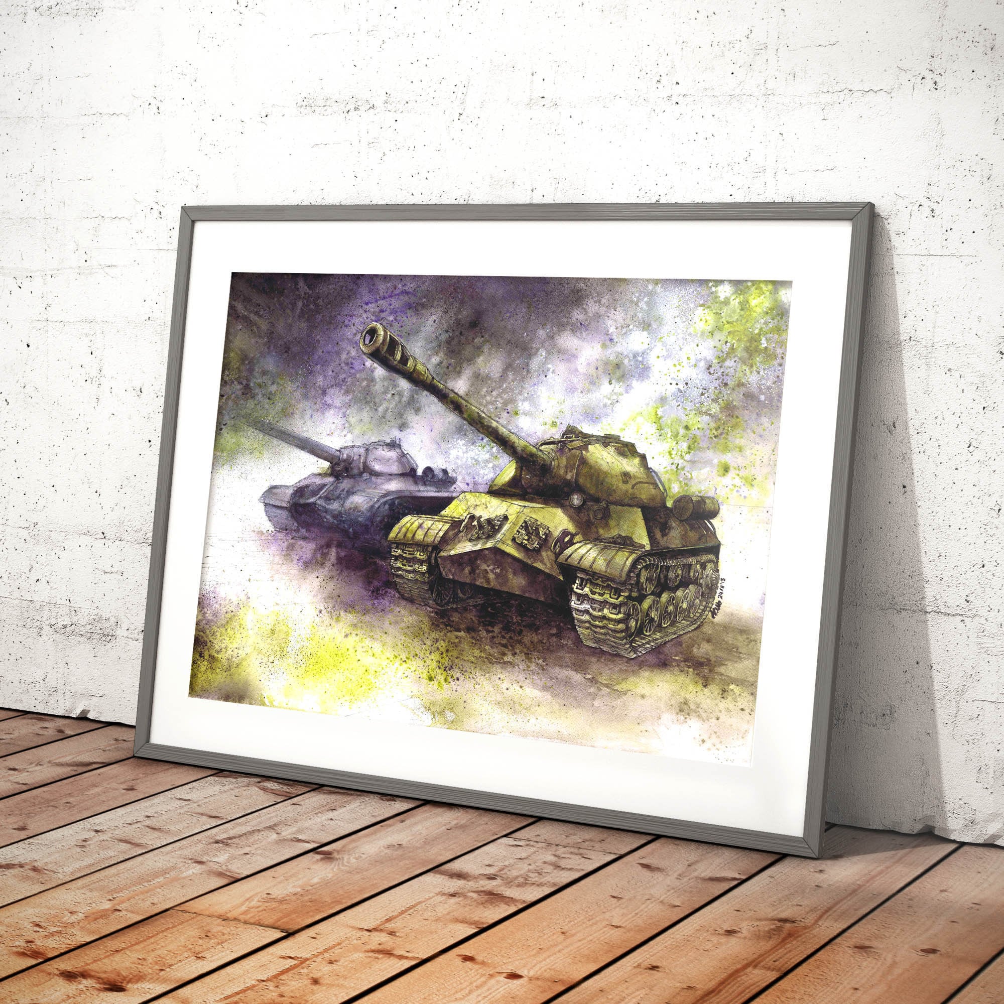 World of Tanks Art Print IS-3 Tanks Watercolor Tank Painting World War ...