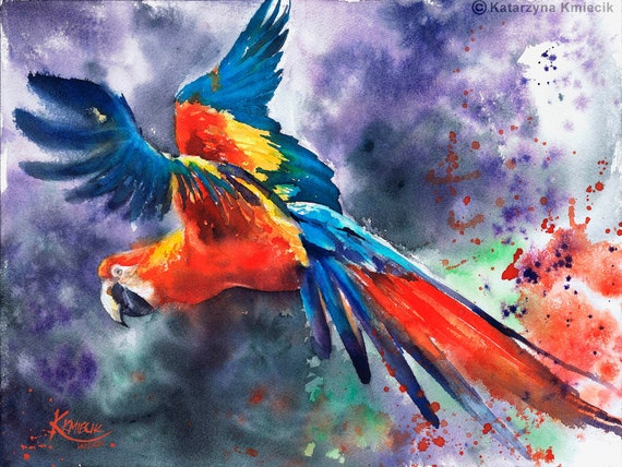 Parrot Flying Painting
