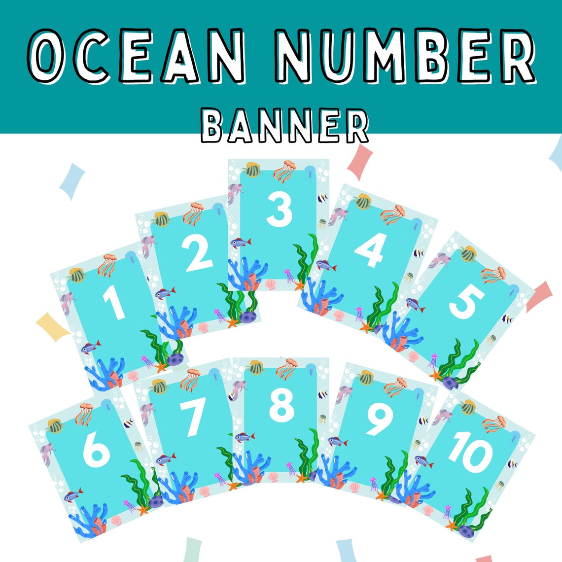 Ocean Number Chart Poster 1-20 - Etsy