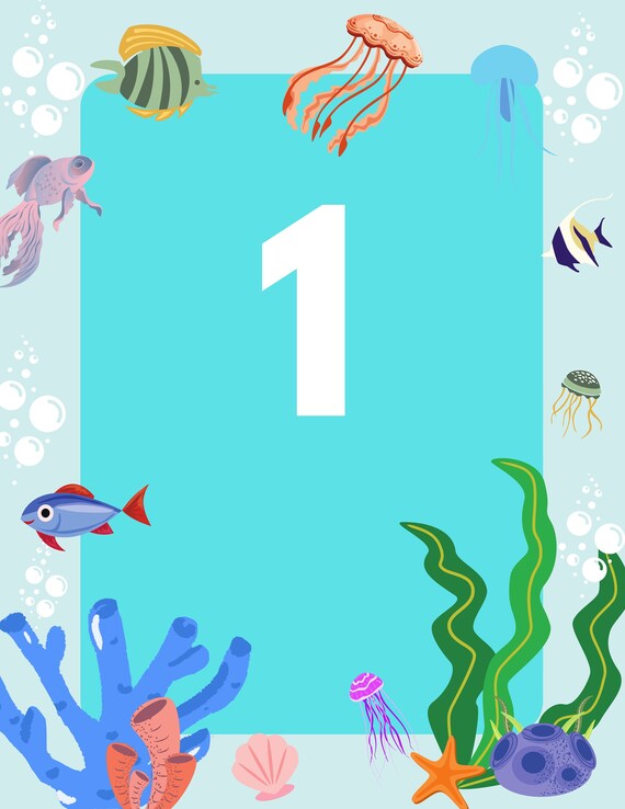 Ocean Number Chart Poster 1-20 | Etsy