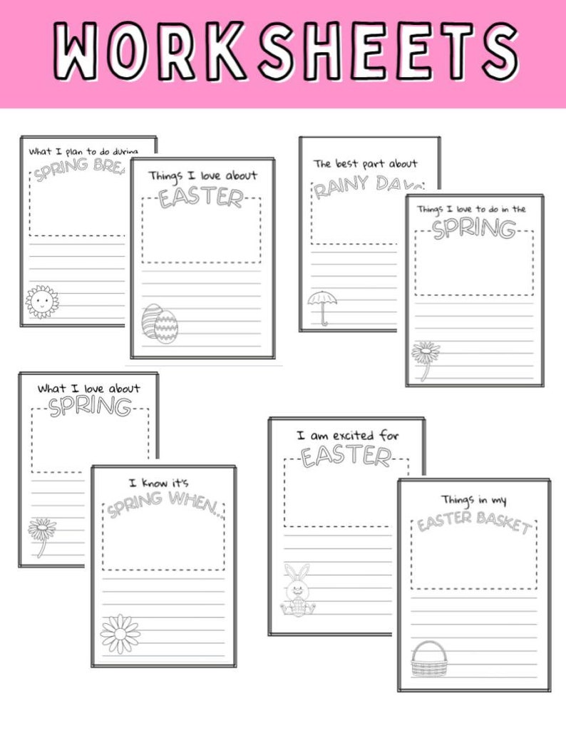 Spring/easter Writing Activities - Etsy