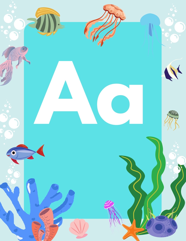 Ocean Alphabet Banner - Etsy