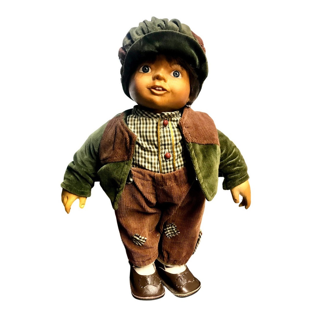 VTG 1990 Original Midori Zasan Wooden Boy Doll Stuffed Body 14.5 Inch ...