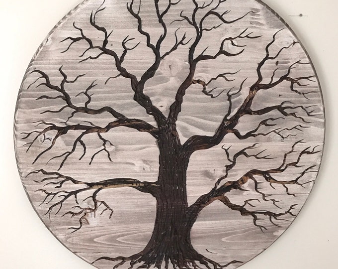 Tree of Life Hand Carved Hanging Wood Wall Art 24 Inches - Etsy