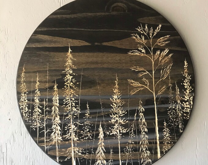 Circle Carved Wood Wall Tree Forest Hanging Decor - Etsy