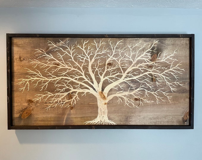 Tree of Life Hand Carved Wood Wall Art - Etsy