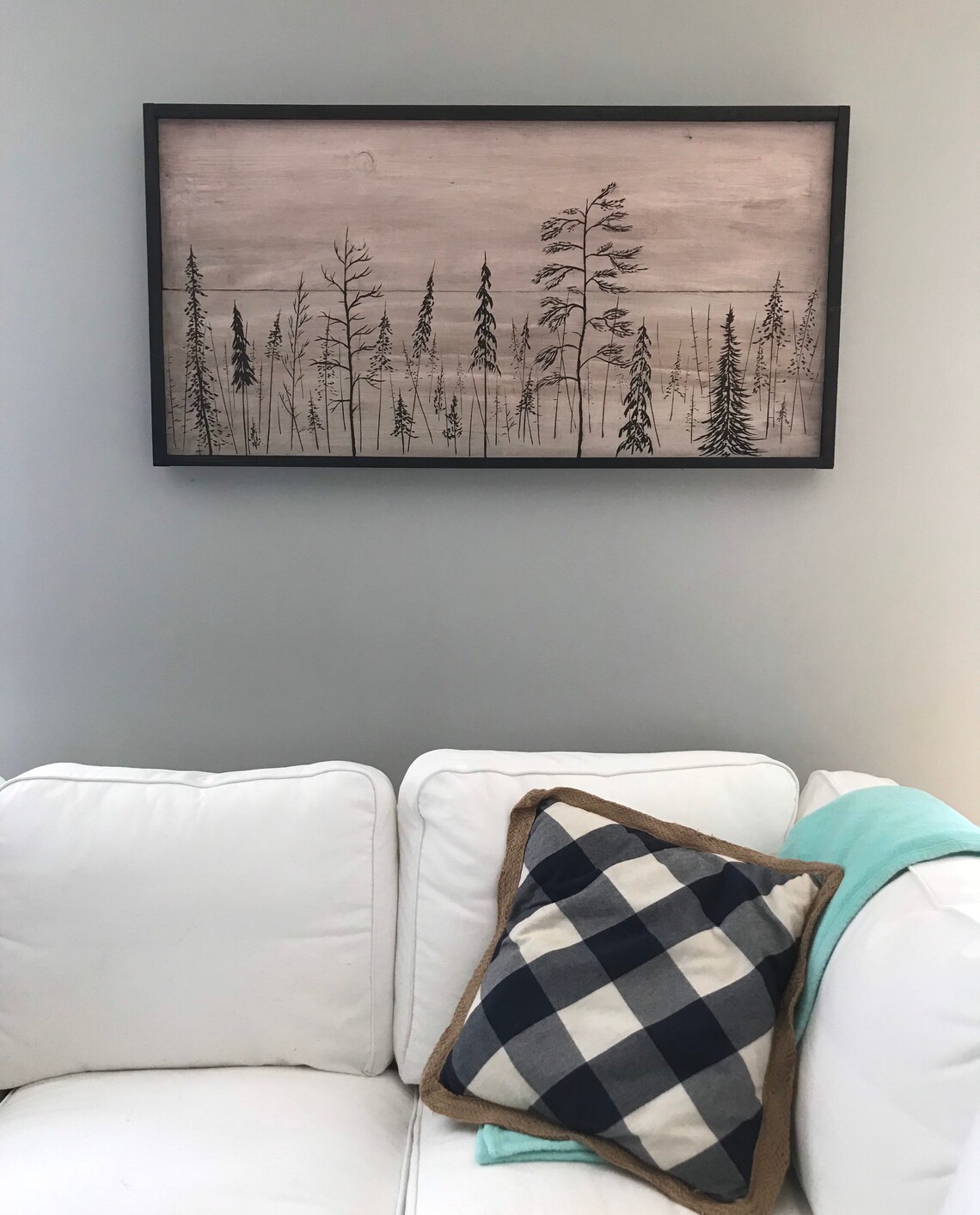 Large Wood Hand Carved and Framed Tree Forest - Etsy