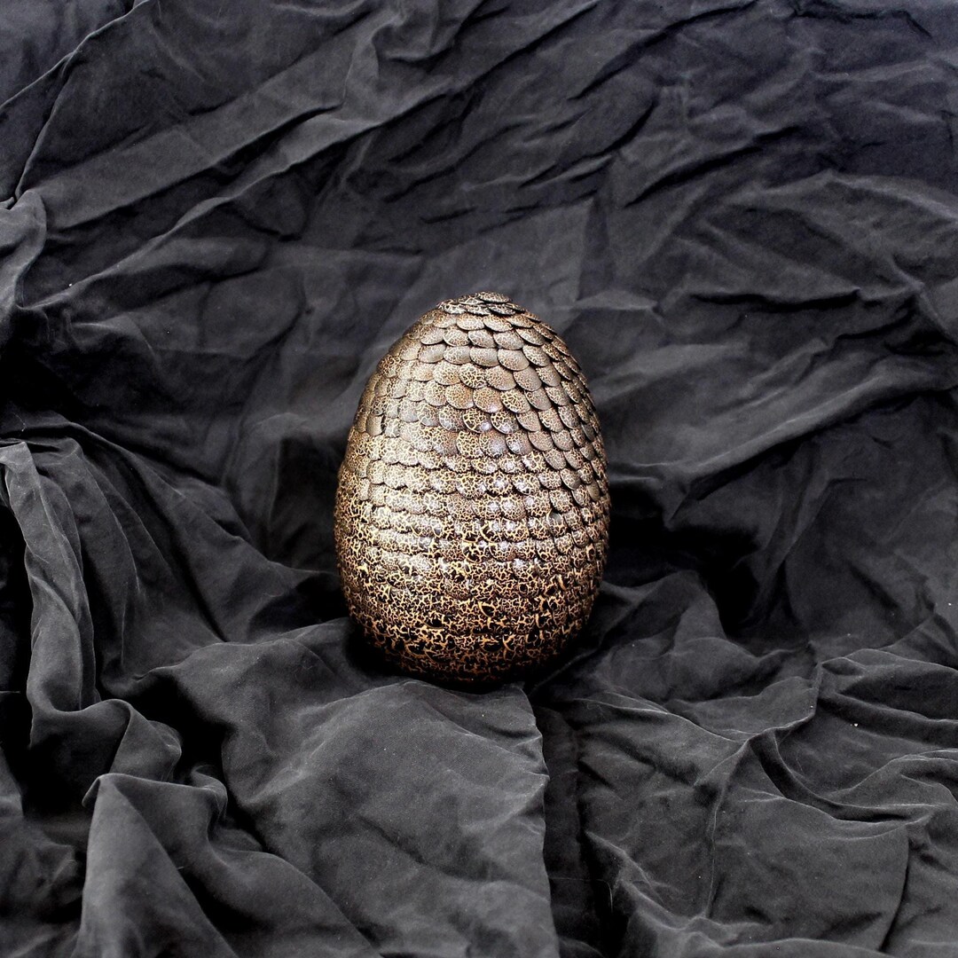 Black Crackle Dragon Egg, Large, Handmade Dragon, Dragon Egg Chest ...