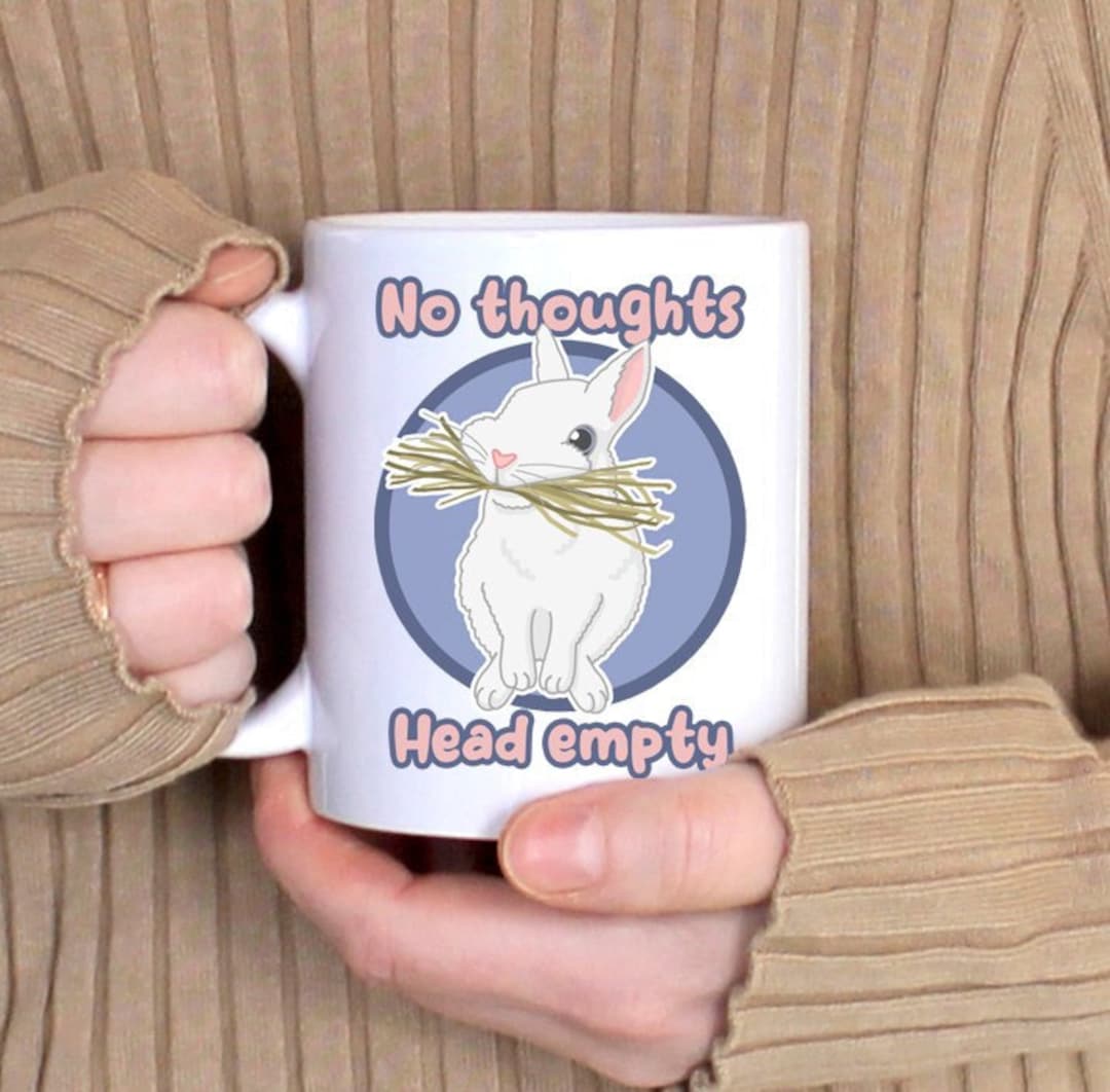 No Thoughts Head Empty, Bunny, Rabbit, Funny Coffee Mug, Bunny Meme ...