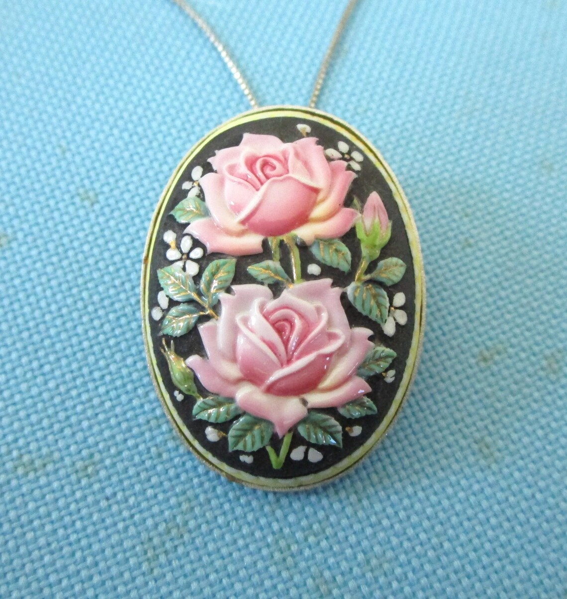 Vintage *rare* Japanese Toshikane Arita Porcelain Pink Roses Enamel ...