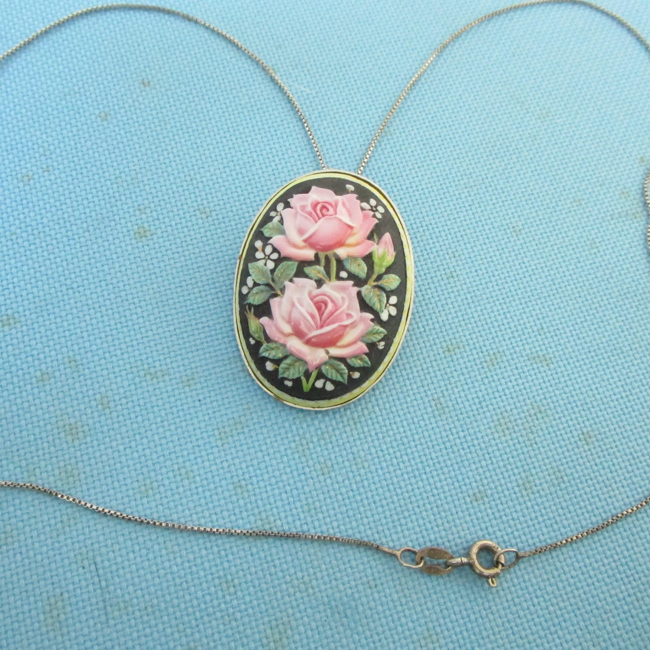 Vintage *rare* Japanese Toshikane Arita Porcelain Pink Roses Enamel ...