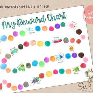 Insect Printable Kids Reward Chart Printable Bug Sticker Chart for Kids ...