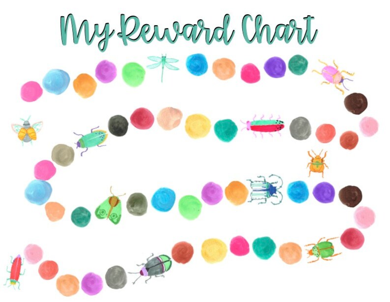 Insect Printable Kids Reward Chart Printable Bug Sticker Chart for Kids ...