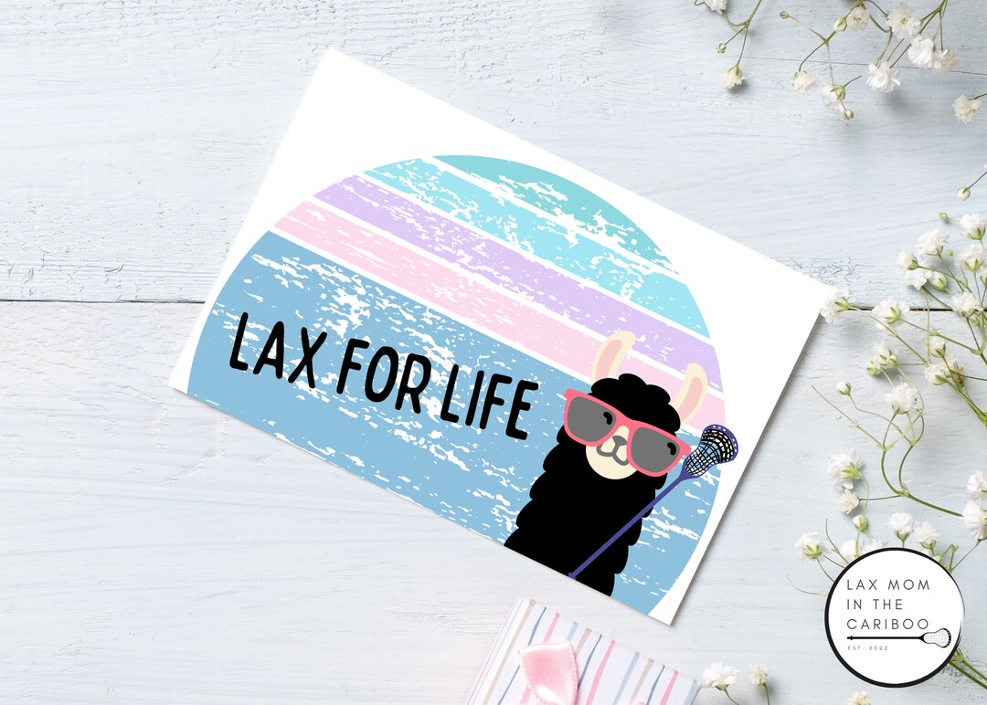 Lacrosse Greeting Card Printable blank Inside Lacrosse Llama Rainbow ...