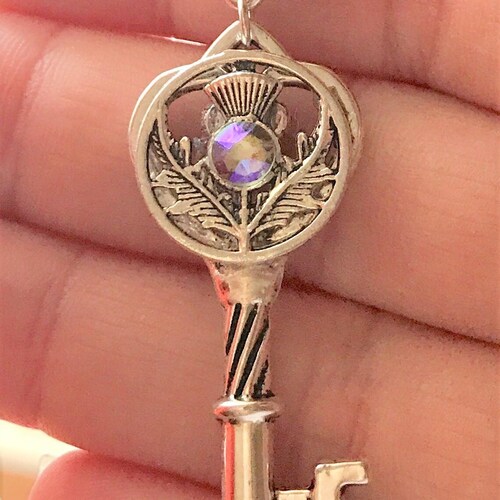 Outlander Scottish Thistle Scotland Celtic Key Knot Silver - Etsy