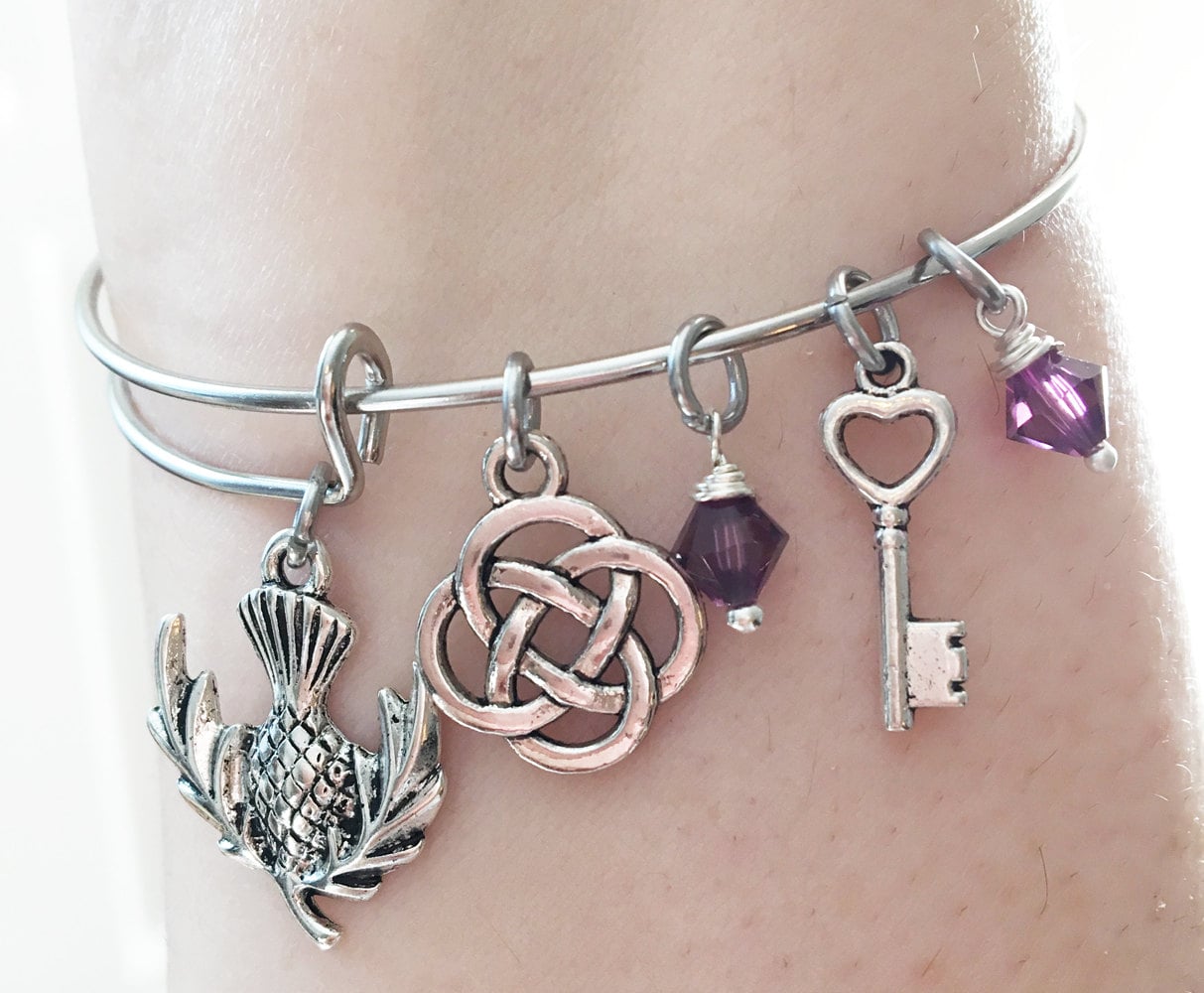 Outlander Scottish Thistle Scotland Celtic Gaelic Eternity Amethyst ...