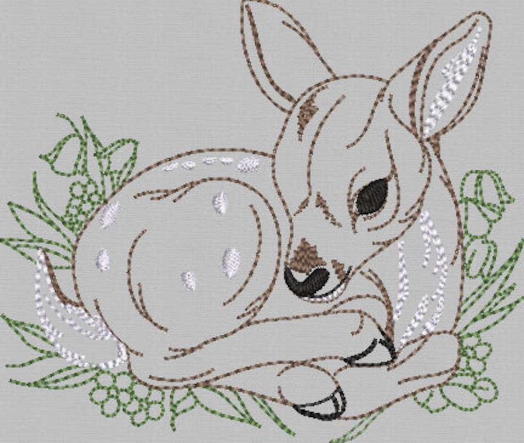 Baby Deer - Fawn Embroidery File | Digital Download Embroidery ...