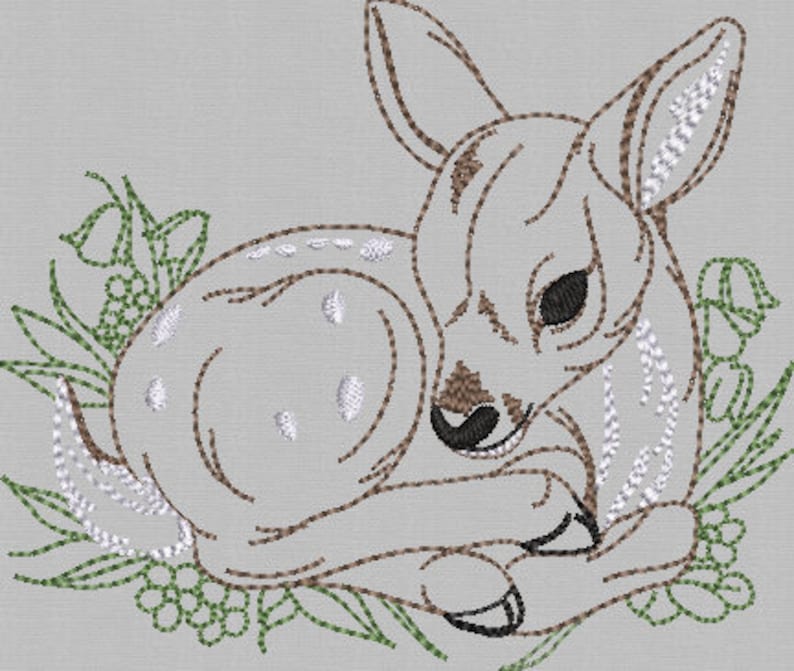 Baby Deer - Fawn Embroidery File | Digital Download Embroidery ...