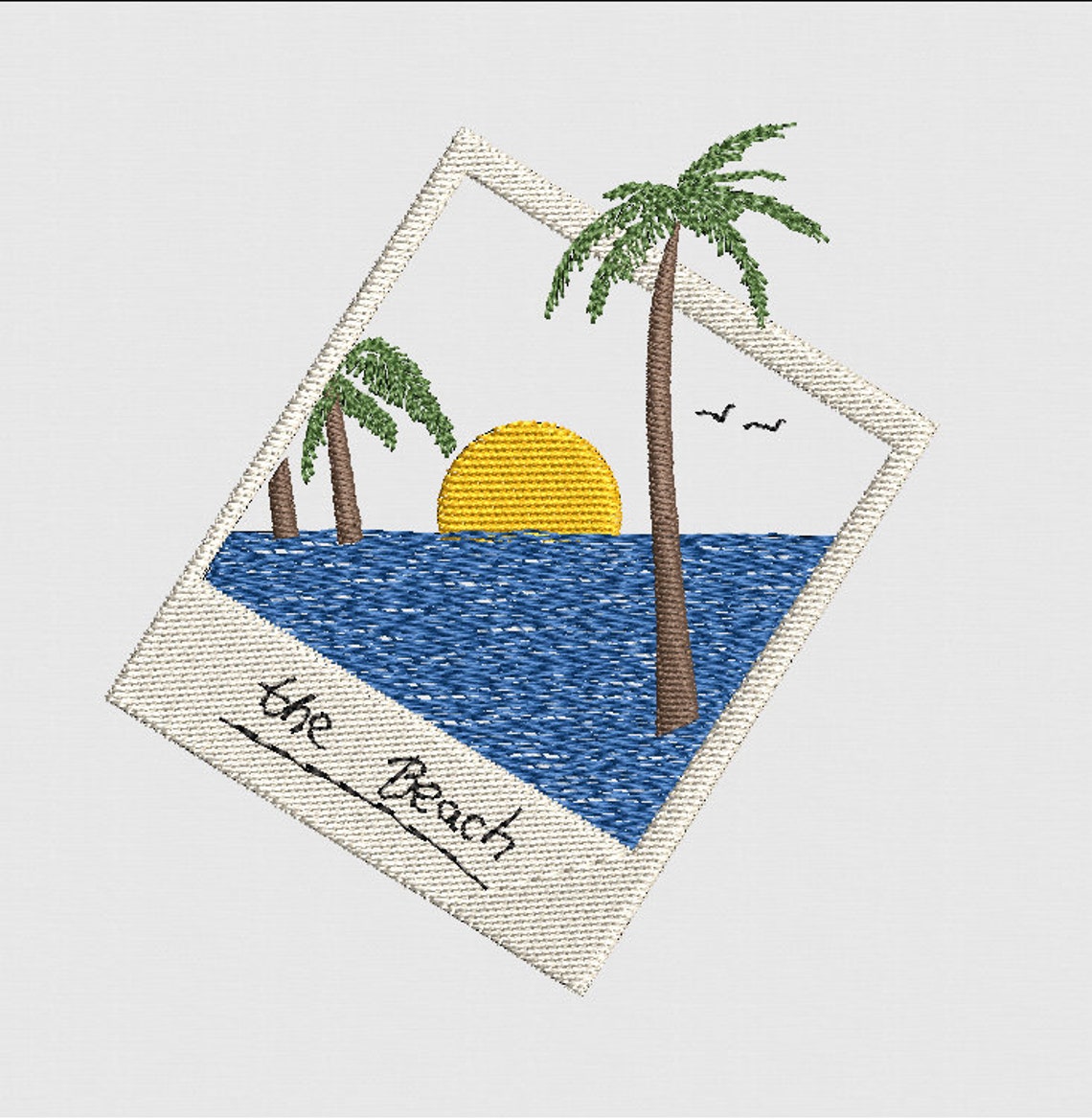 Beach Polaroid Beach Scene Embroidery File | Digital Download ...