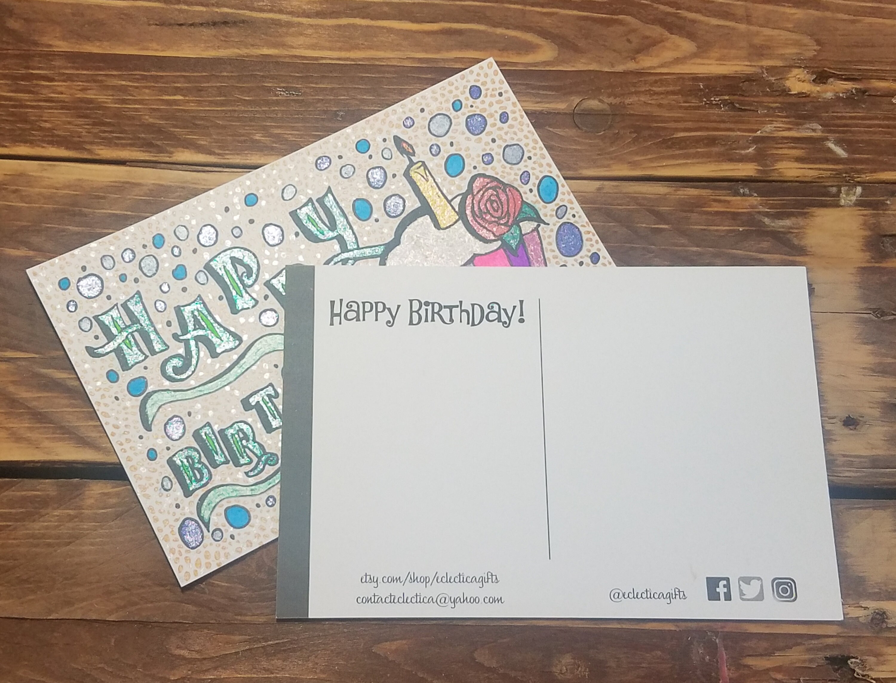 Postcard Color-me Happy Birthday Cupcake - Adult Coloring Postcard ...