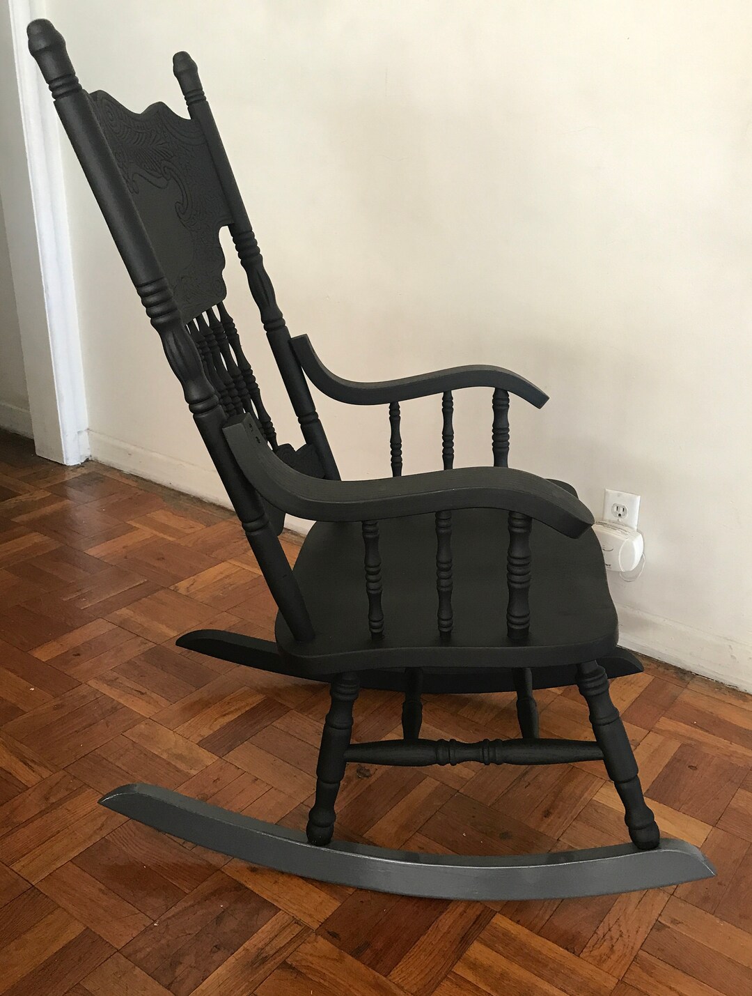 Rocking Chair - Mid Century Modern Rocking Chair With Spindle Design ...