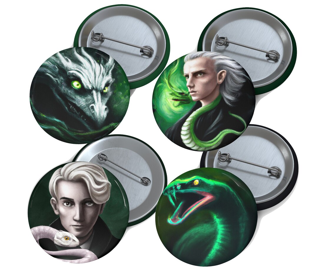 Dark Wizard and His Serpent Buttons Set of 4 Free - Etsy