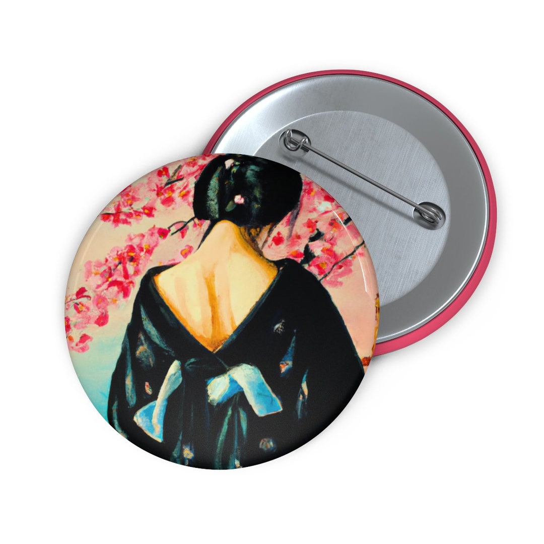 Japanese Geisha Button Limited Edition - Etsy
