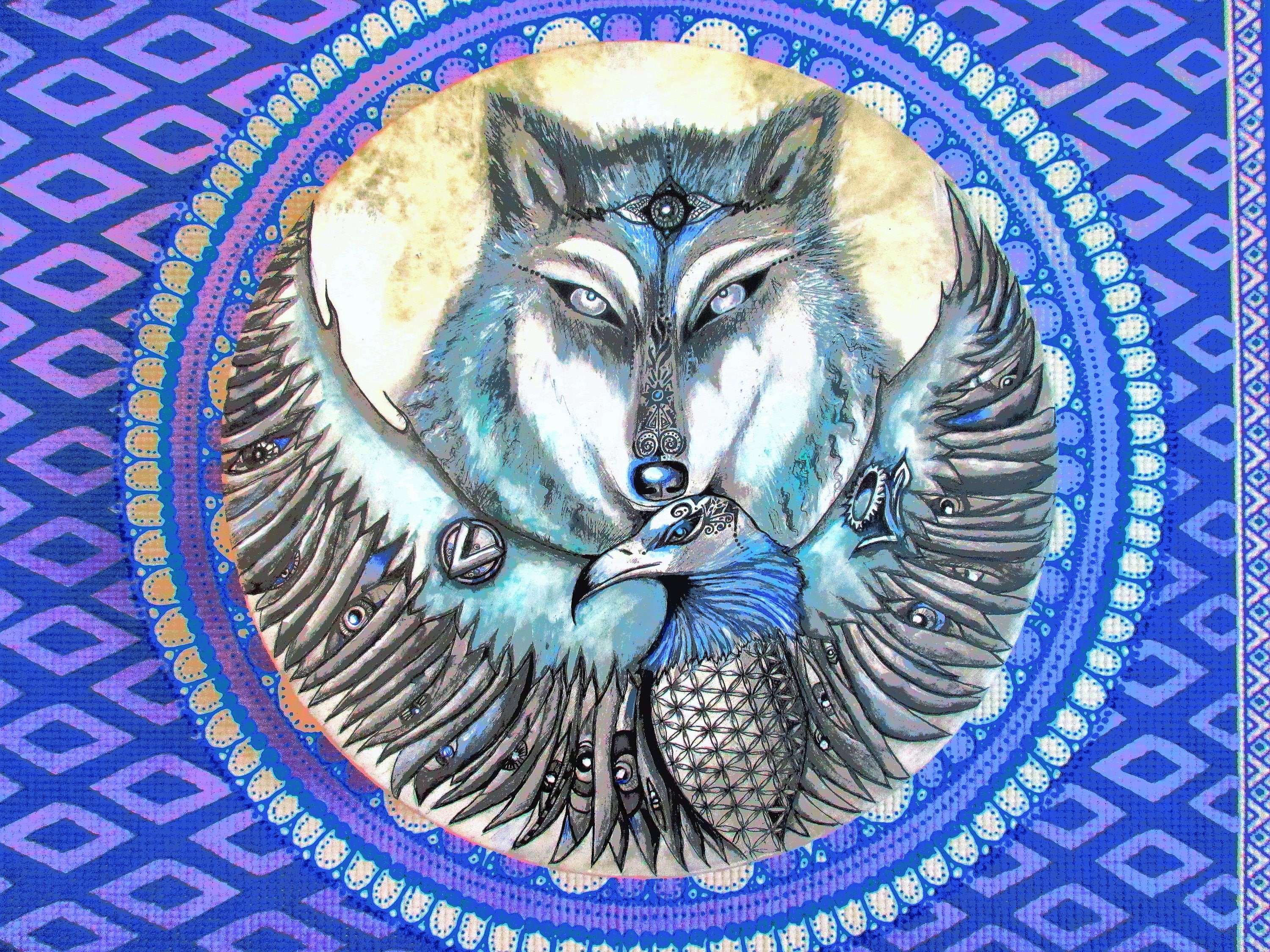 Vegan Wolf and Eagle Print* - Etsy