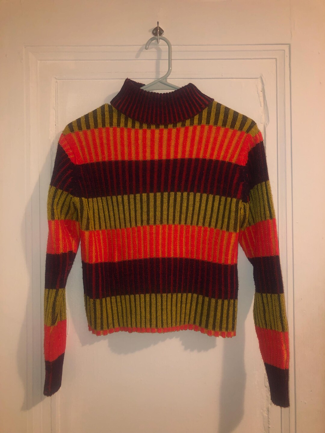 Vintage Kimlon Turtleneck Sweater 100% Virgin Acrylic Multicolor ...