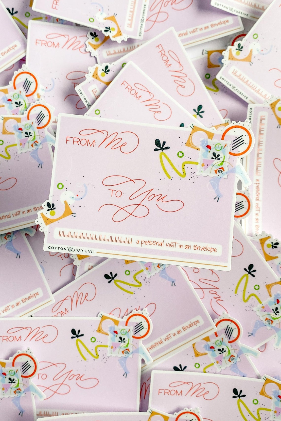 Happy Mail Sticker: Abstract Art, Postage Stamp Design - Etsy