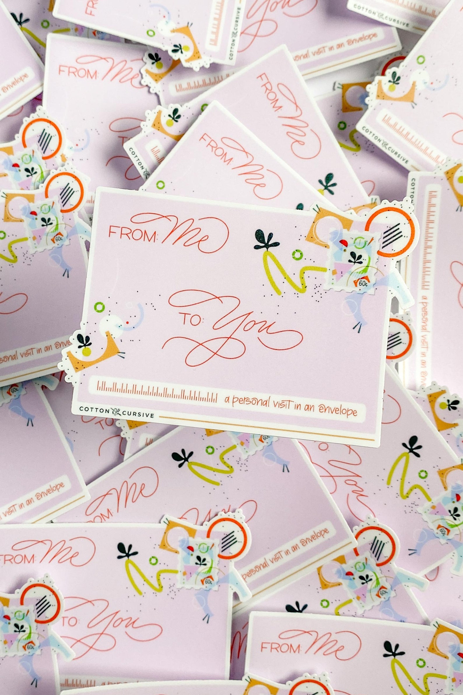 Happy Mail Sticker: Abstract Art, Postage Stamp Design - Etsy