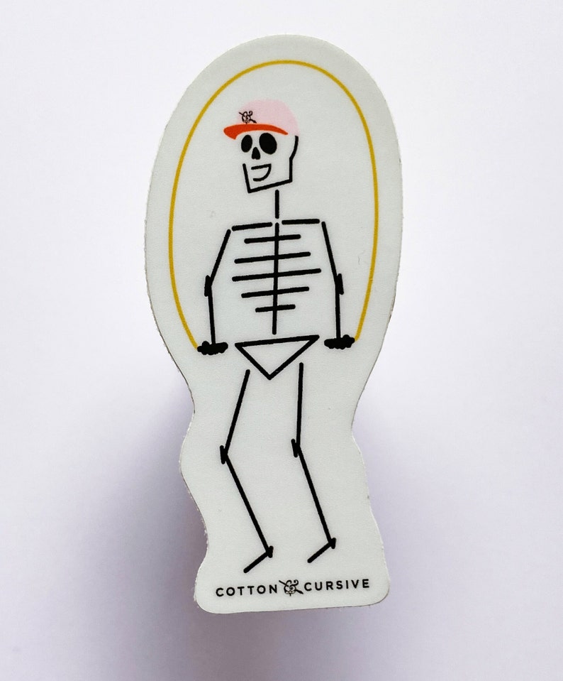 Skeleton Jump Rope Sticker - Jumping Rope, Jump Roping, Jump Rope ...