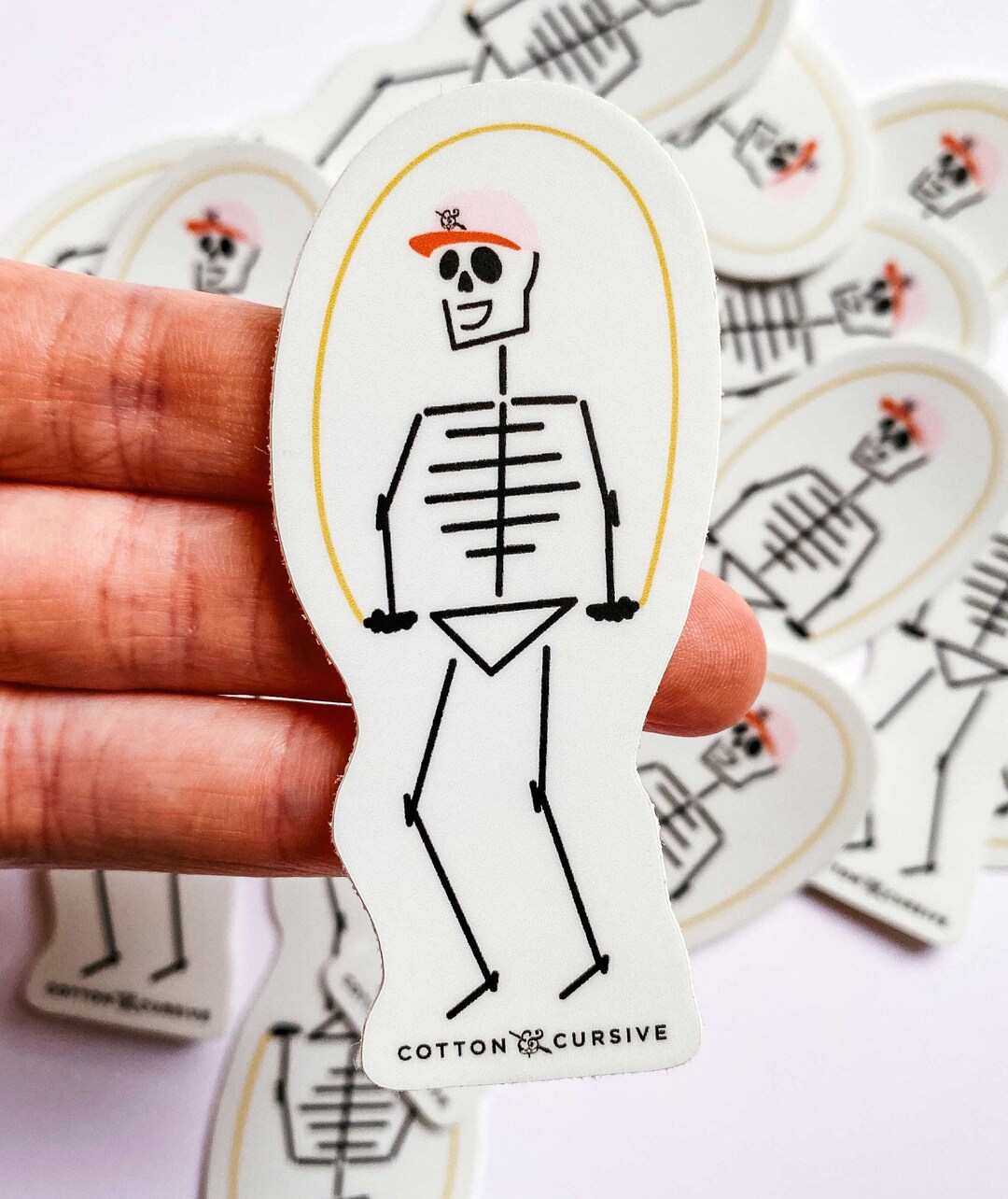 Skeleton Jump Rope Sticker - Jumping Rope, Jump Roping, Jump Rope ...