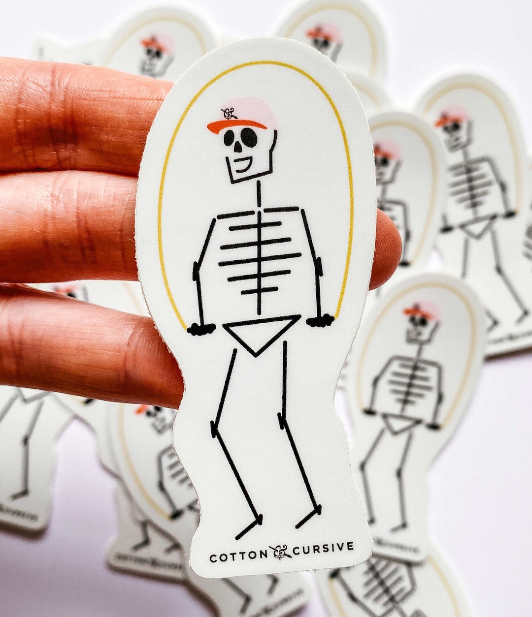 Skeleton Jump Rope Sticker Jumping Rope Jump Roping Jump - Etsy