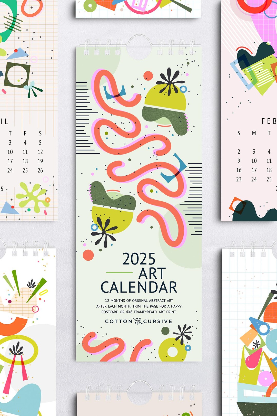 2025 Wall Calendar // Illustrated Wall Calendar / Small Modern Desk ...