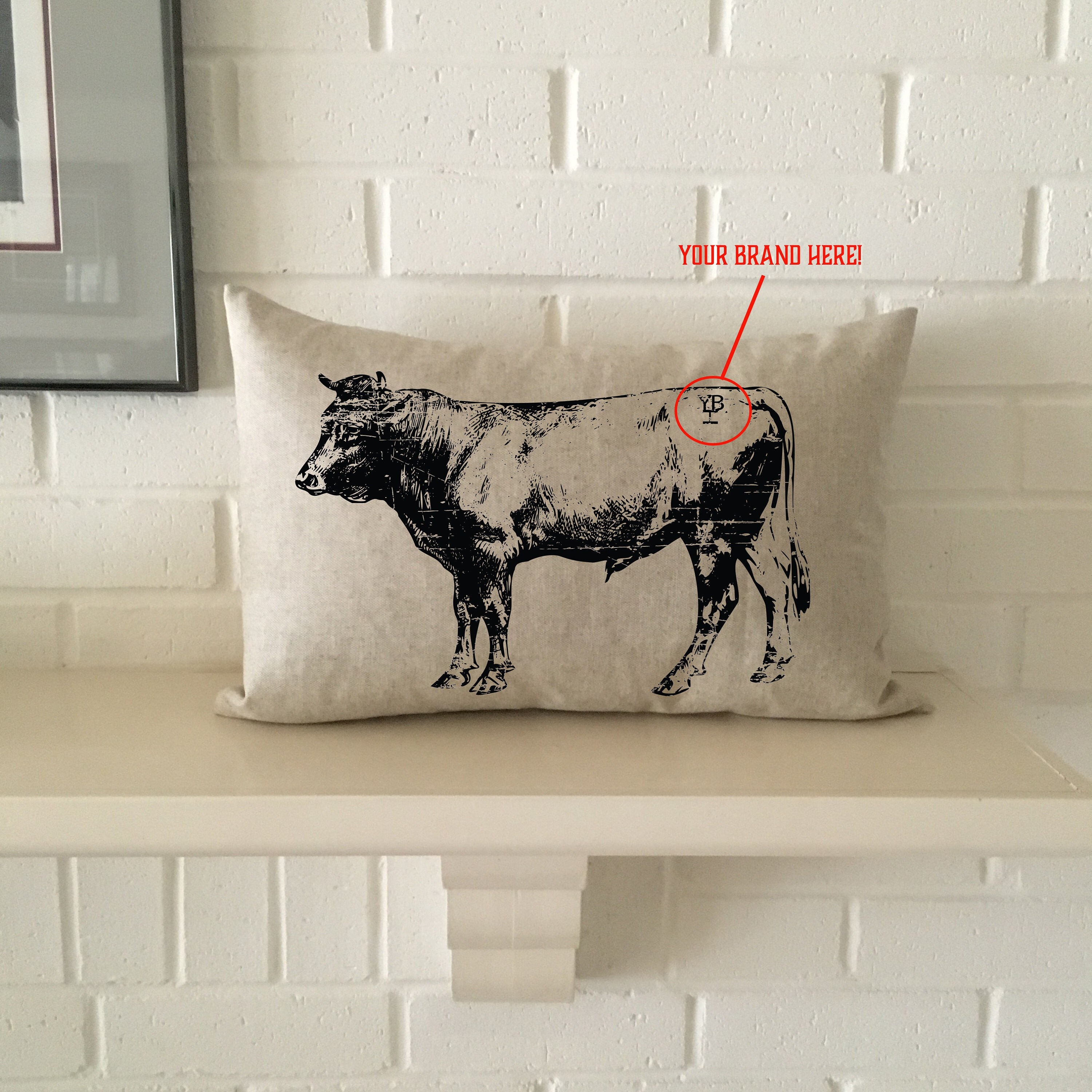 Bull Pillow Personalized With Your Brand for the Cattle - Etsy