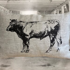 Bull Pillow Personalized With Your Brand for the Cattle Rancher - Etsy