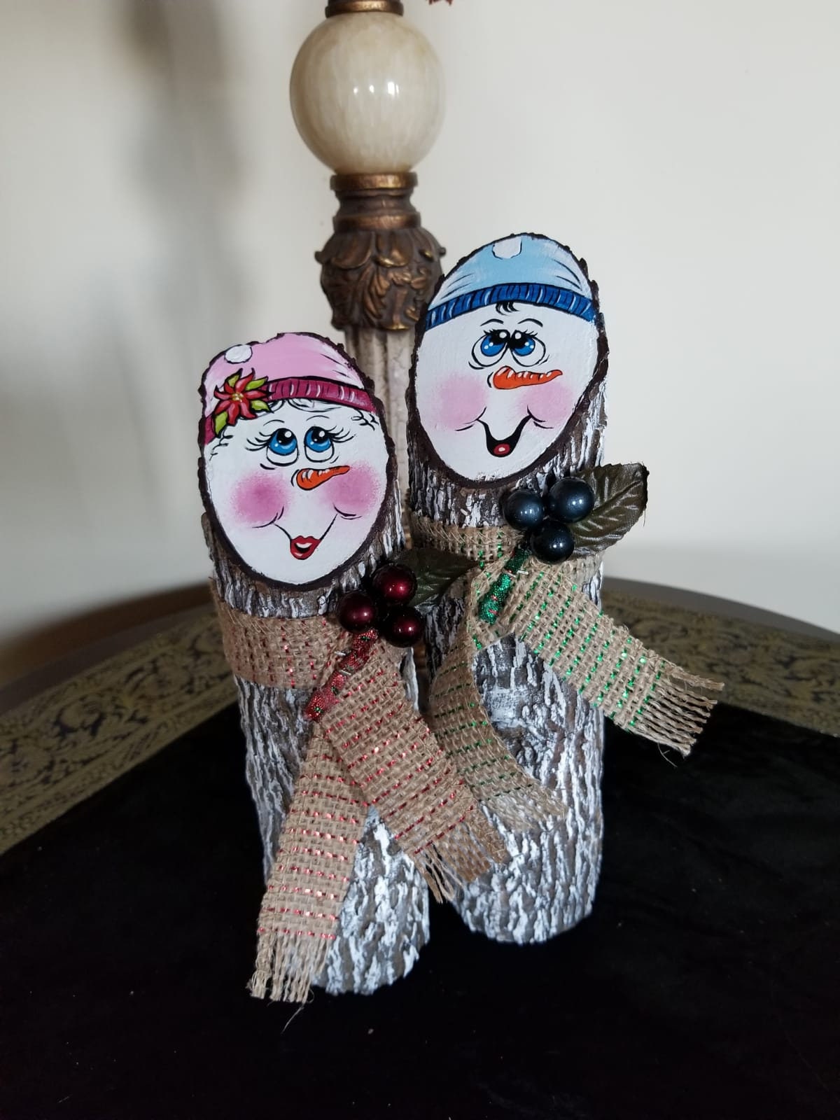 Log Snowman and Snowman - Wooden Snowman Wooden Decor - Handmade and ...
