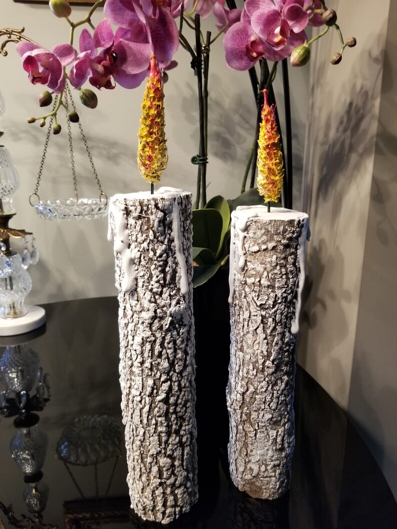 Log Candles Rustic Log Decorative Faux Candle Log Wooden - Etsy