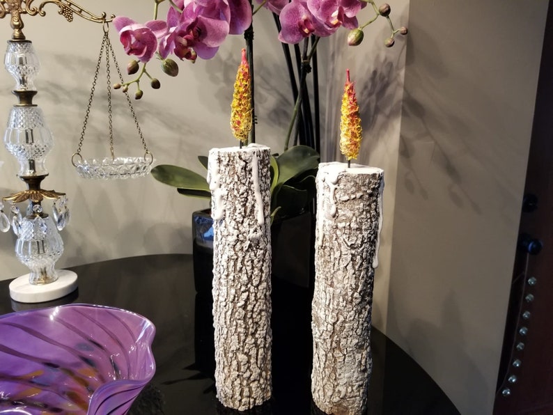 Log Candles Rustic Log Decorative Faux Candle Log Wooden - Etsy