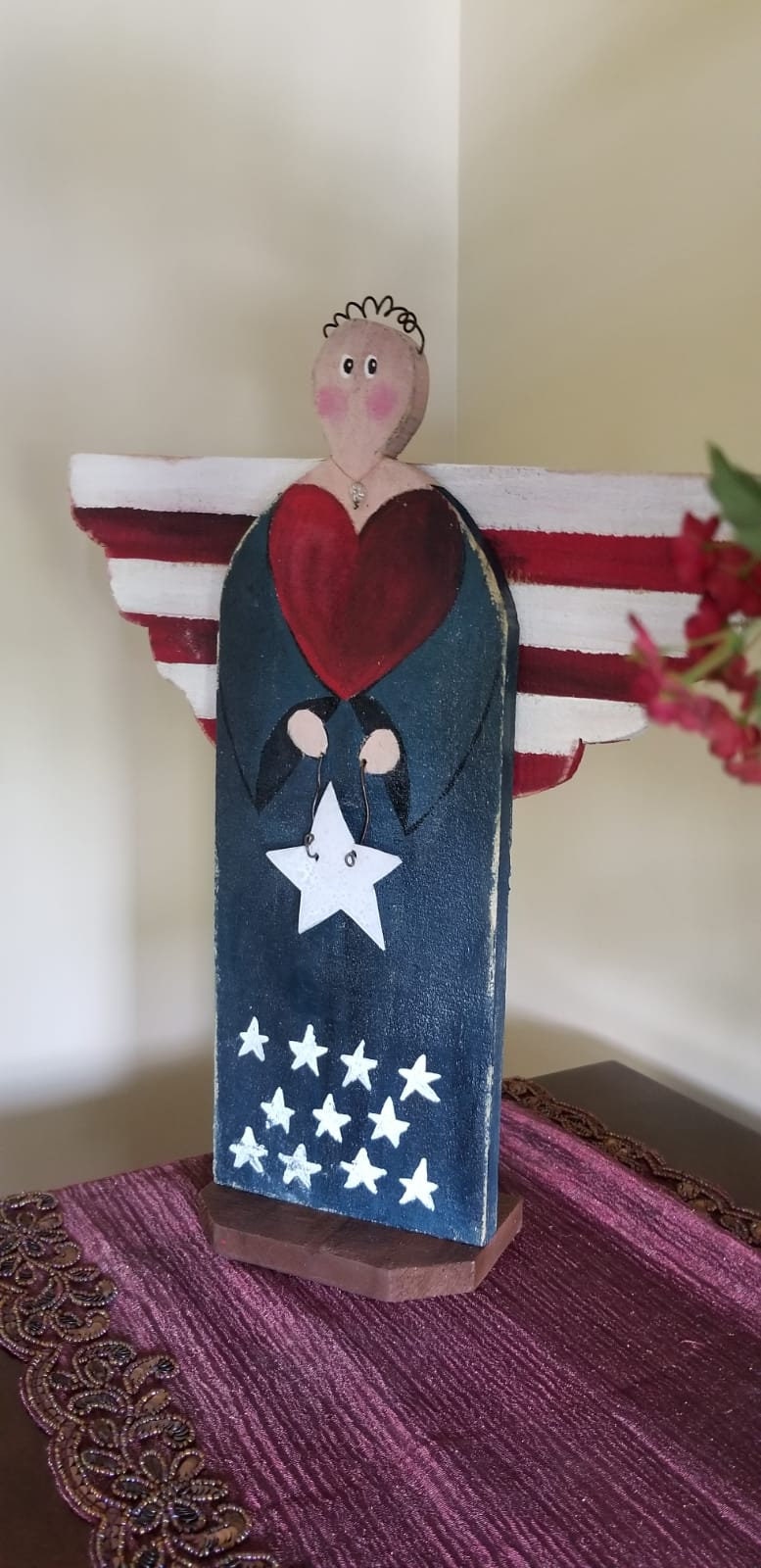 Primitive Americana Wooden Angel Patriotic Primitive Wooden - Etsy